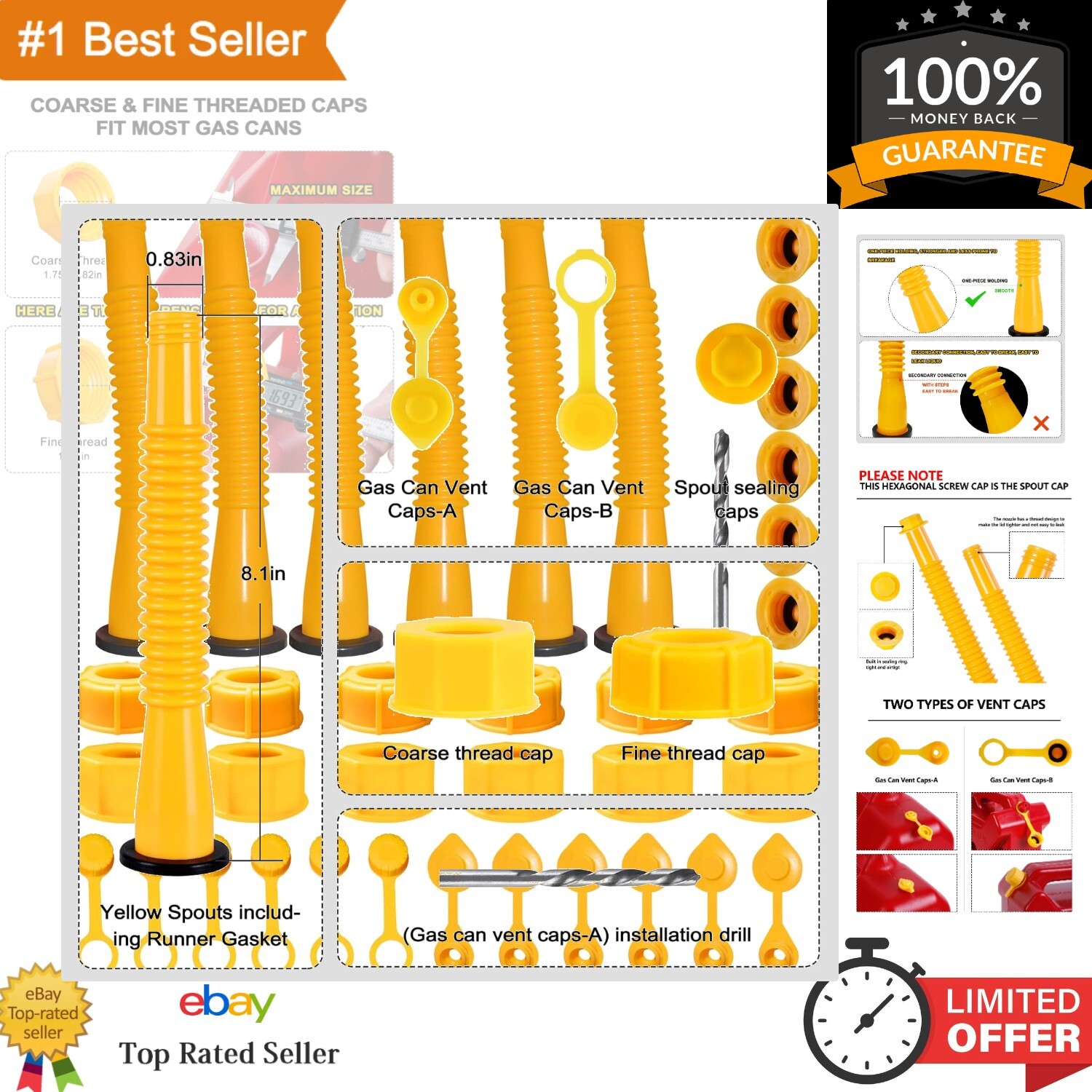 Flexible HDPE Gas Can Nozzle Kit with Anti-Overflow Feature - DIY ...