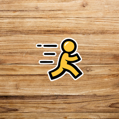 AOL Instant Messenger Running Man Logo Sticker - Retro 90s Nostalgia ...