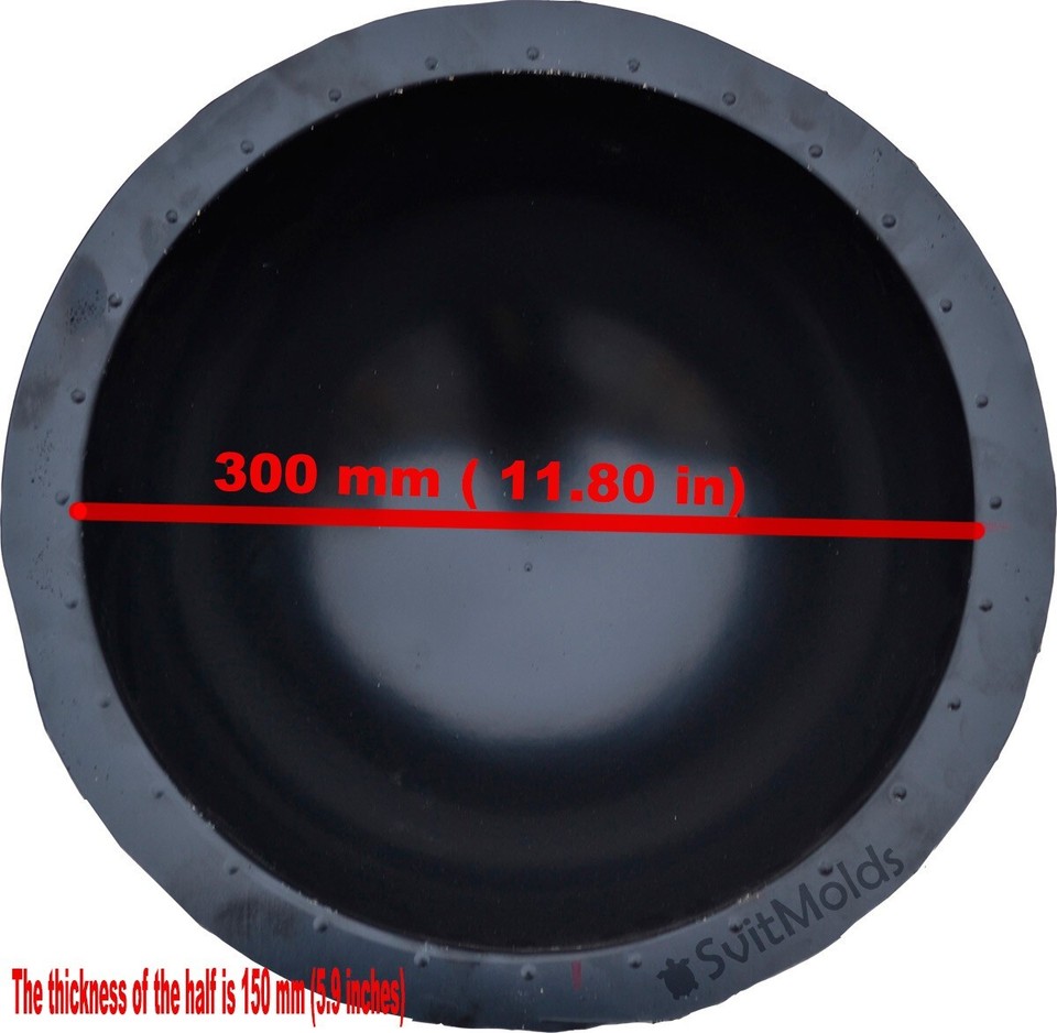 Ball Sphere Mold Concrete Cement Orb Atlas Stone Set 2 pcs 11.8'' Dia ...