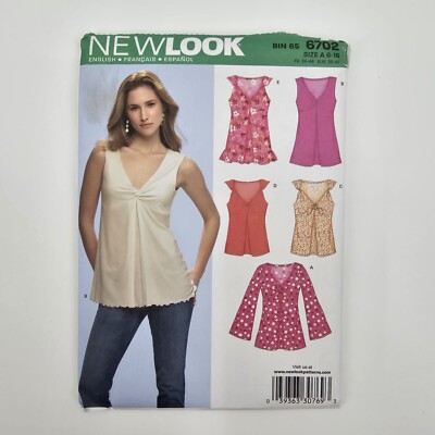 NEW LOOK Sewing Pattern #6702 Misses Tops Size 6-16 UNCUT | eBay