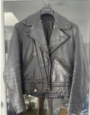 Vintage 1950s Black CHP Highway Patrol Leather Double Rider Jacket | eBay