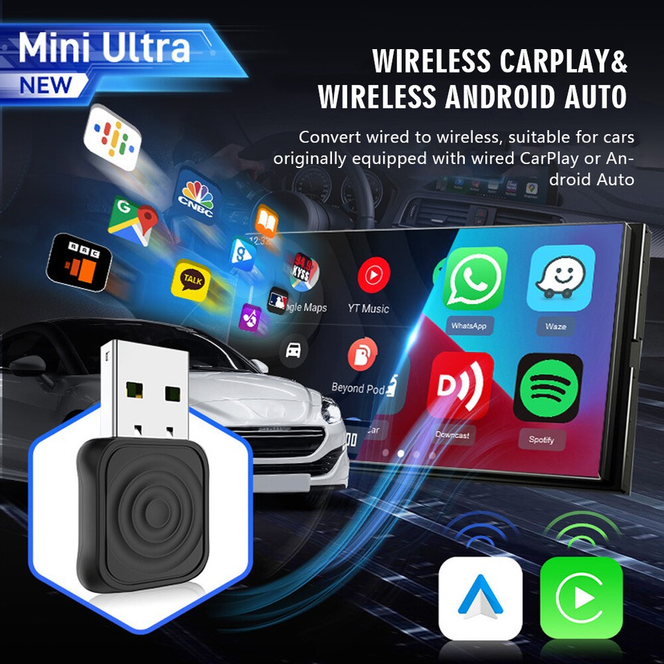 CarlinKit 5.0 MINI Ultra Wireless CarPlay Android Auto Adapter Auto ...