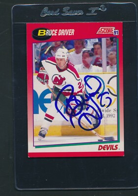 1991/92 Score #89 Bruce Driver Devils Signed Auto *E7687 | eBay