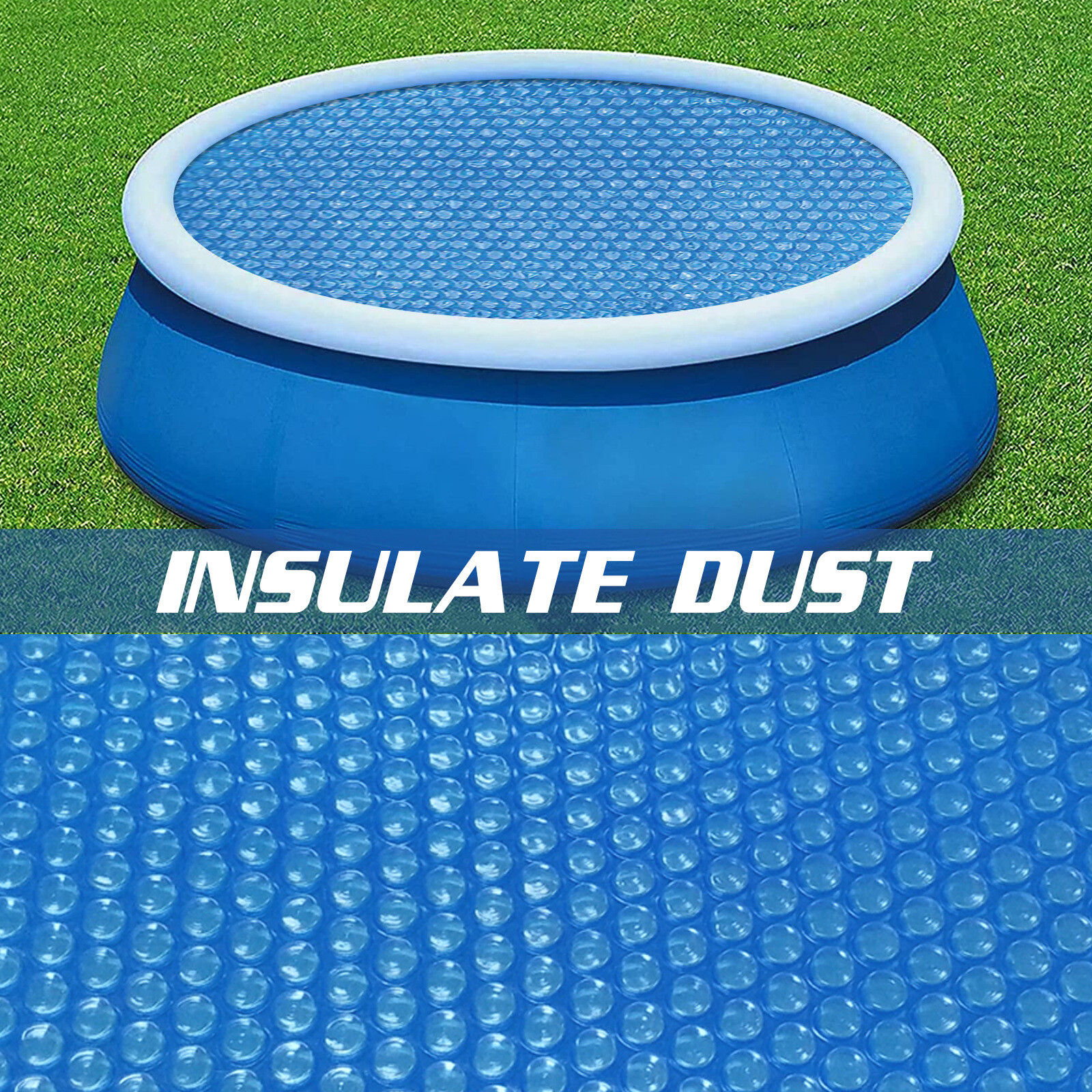 Dustproof Round Pool Cover - Bubble Protector for Above Ground Pools (C ...