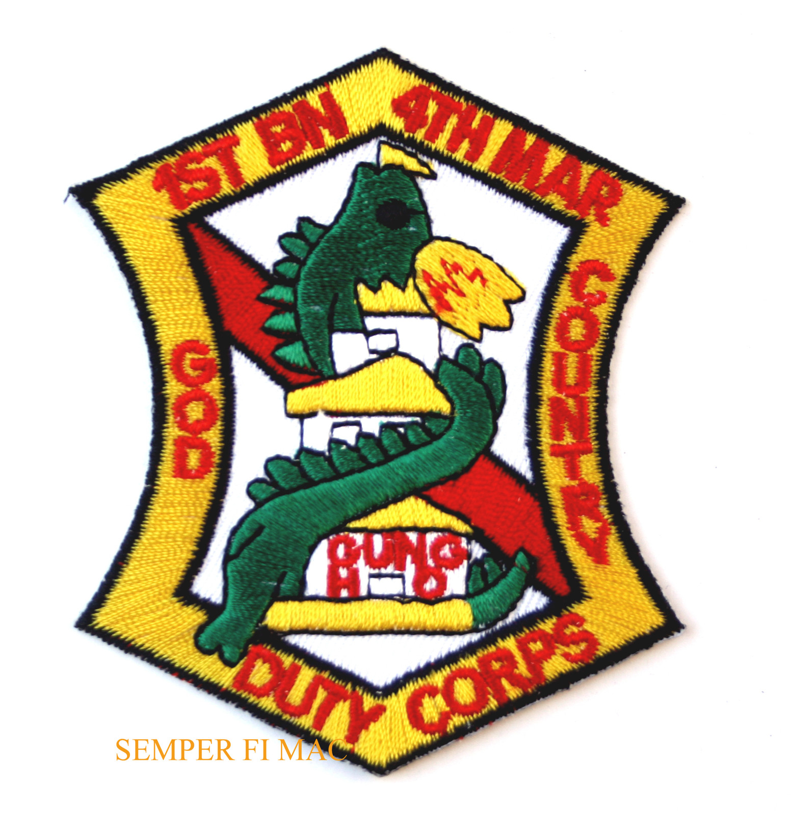 1ST BATTALION 4TH US MARINES 1/4 HAT PATCH 1ST MAR DIV CAMP PENDLETON ...