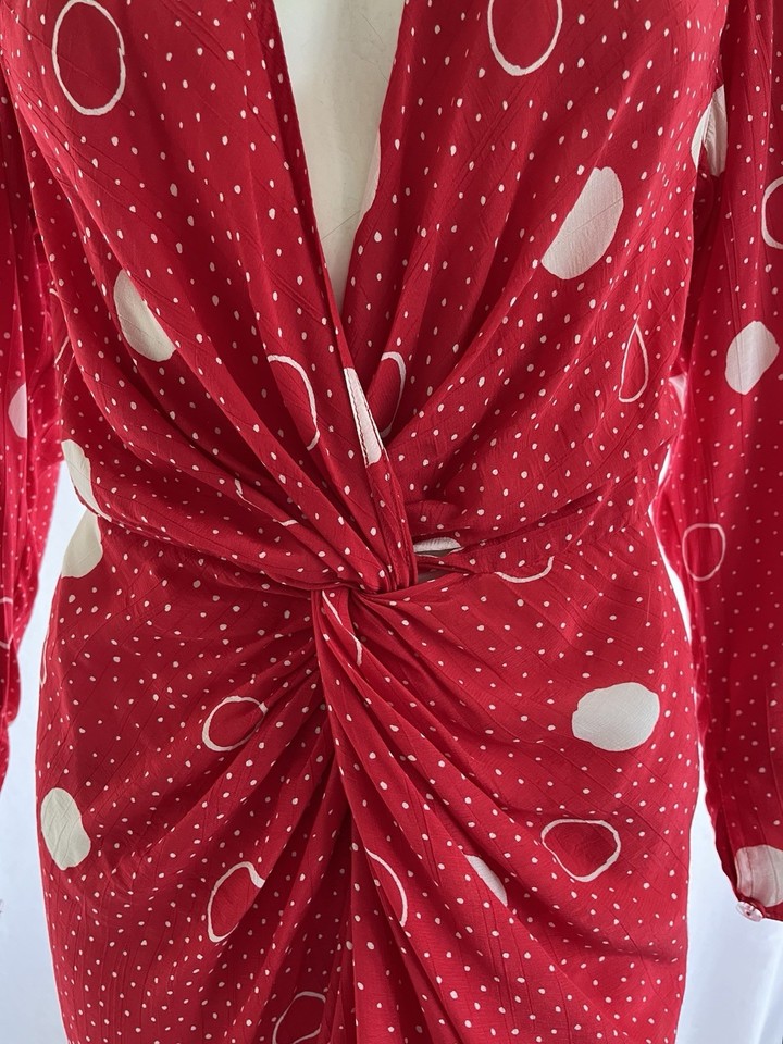 Bruce Oldfield Rare Vintage 1990s Rayon Silk Print Red Wrap Dress | eBay