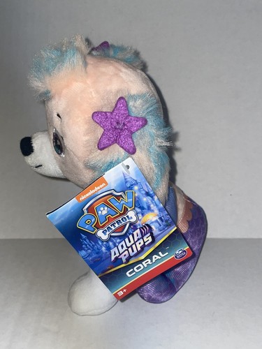 Paw Patrol Aqua Pups Coral Mermaid Plush Stuffed Mer Pup Dog 2021 Spin ...