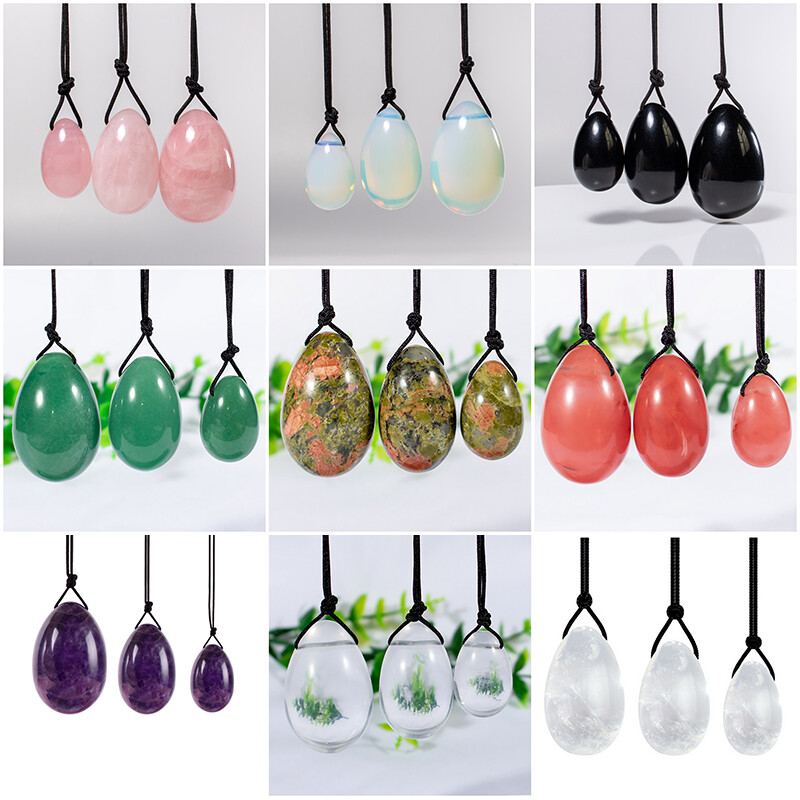 Natural Rose Quartz Stone Carved Jade Yoni Eggs for Women Kegel ...