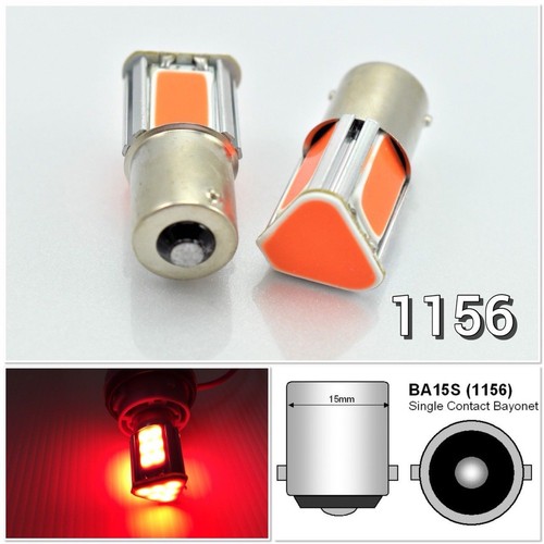 COB LED Red Car Bulb Brake Light 1156 180° BA15S 7506 3497 P21W K1 For ...