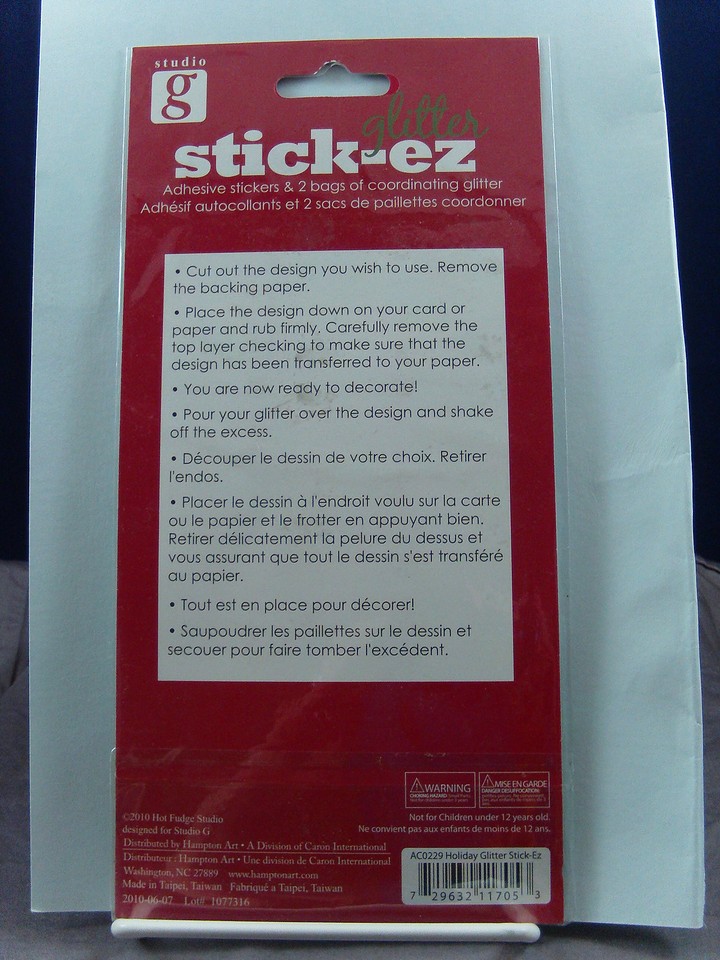 NEW STUDIO G RUB ONS GLITTER STICK-EZ HOLIDAY SANTA AC0229 1457 | eBay