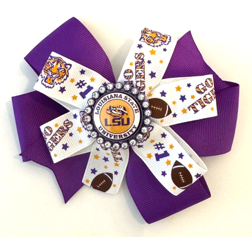 Beautiful LSU Tigers inspired hair bow for girls. | eBay