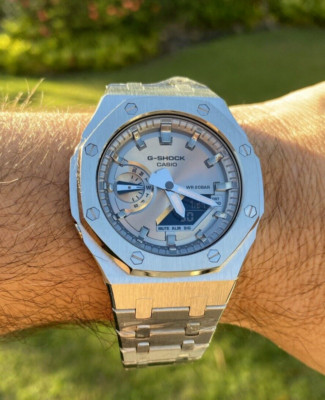 New Casio G-Shock GA2100 Custom Modification MOD All SILVER Color | eBay