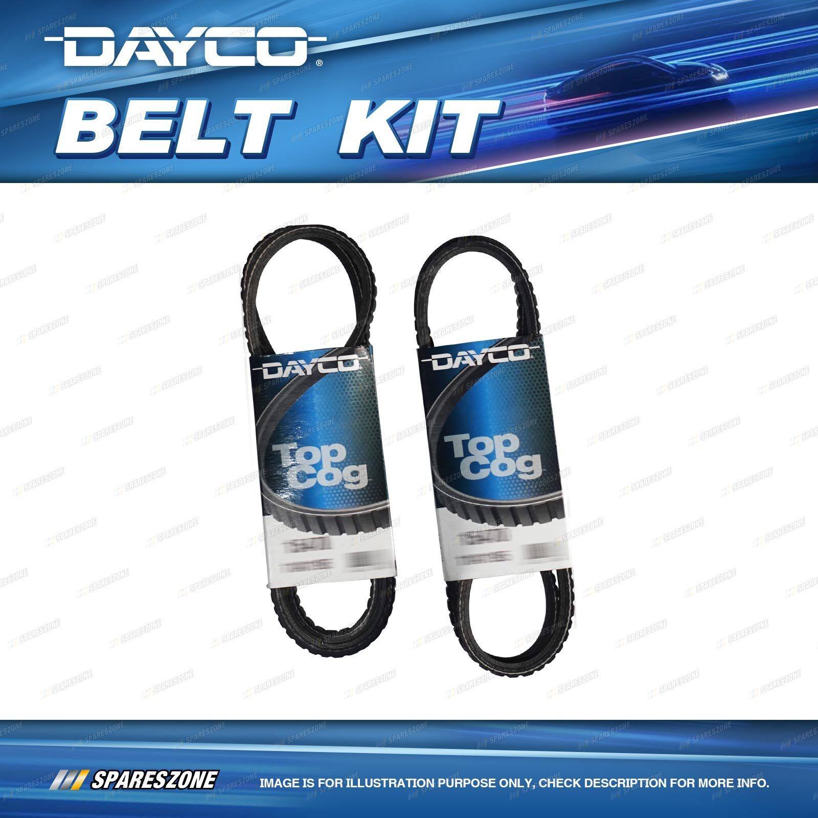 Dayco Alt & P/S Drive Belt Kit for Leyland P76 4.4L V8 16V OHV Carb ...