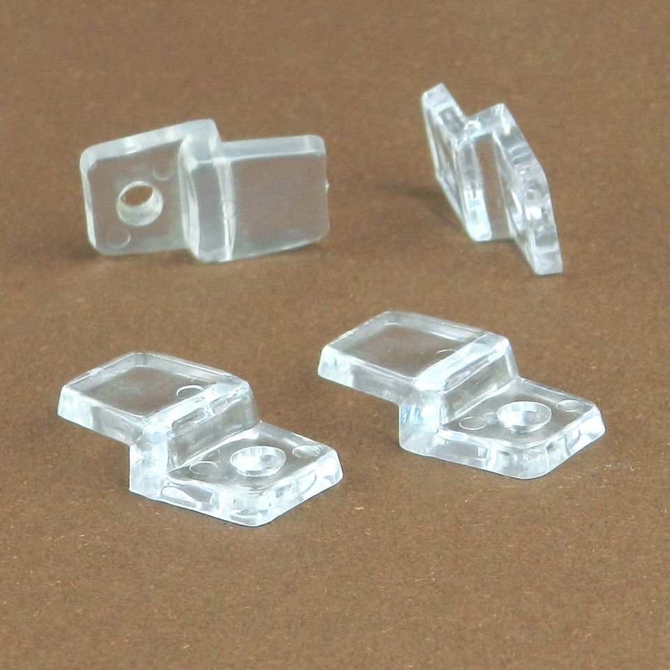 4 Mirror Hanging Fixing Kit Clear Plastic Fixing Clips Mirror Wall ...