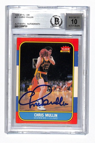 1986 Fleer Chris Mullin signed #77 RC Rookie BGS Authentic Auto 10 ...