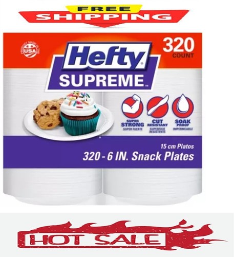 Hefty Supreme Foam Plates, Luncheon White 6" 320 count Free Shipping | eBay