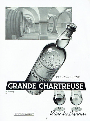 publicité Advertising 0223 1953 La Grande Chartreuse verte ou jaune ...