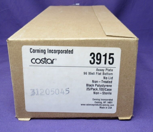 PARTIALBOX Costar 3915 Assay Plate, 96 Well, No Lid, Black, Flat Bottom ...