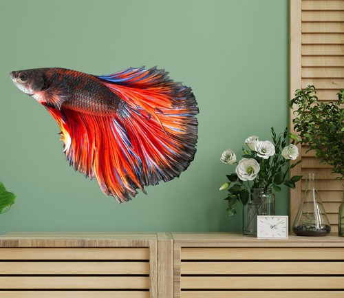 3D Red Goldfish G147 Animal Wallpaper Mural Poster Wall Stickers Decal ...