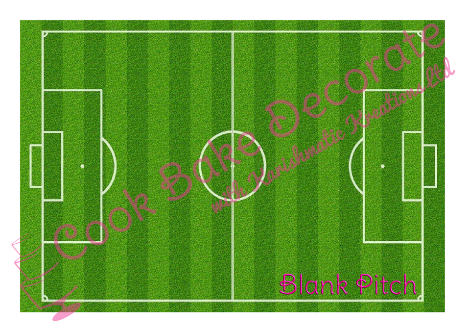 Edible Icing Football Pitch Cake Topper Decoration / Plastic Goal Nets ...