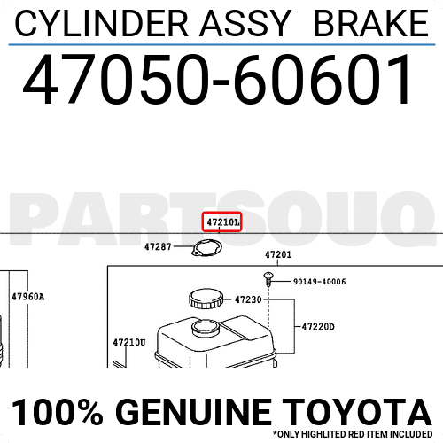 4705060601 Genuine Toyota CYLINDER ASSY BRAKE 47050-60601 | eBay