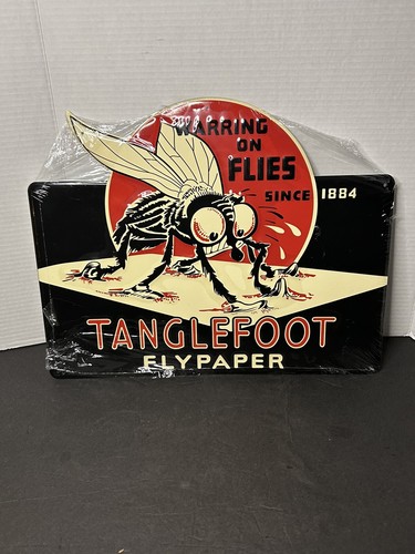 Vintage Tanglefoot Sign Metal Fly Paper Since 1884 In Original Plastic ...