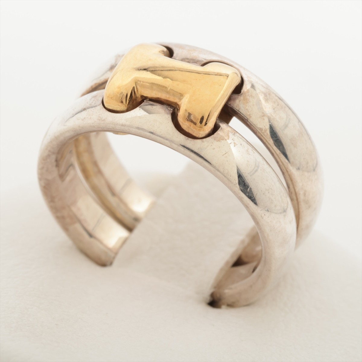Hermès History Ring 52 925×750 8.9g Gold × Silver - Gem