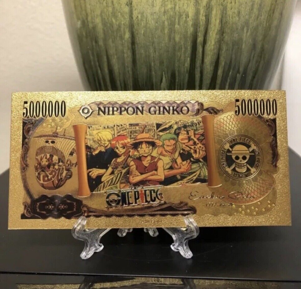 24k Gold Foil Plated Whitebeard One Piece Banknote Anime Collectible | eBay