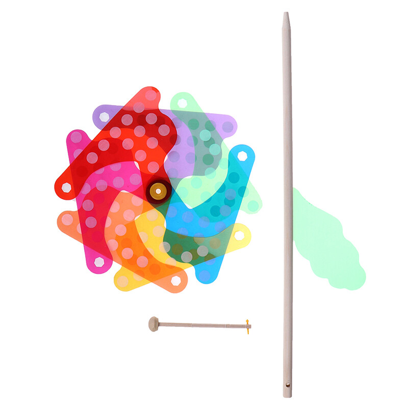 24cm Wood windmill garden yard party outdoor wind spinner ornament kids ...