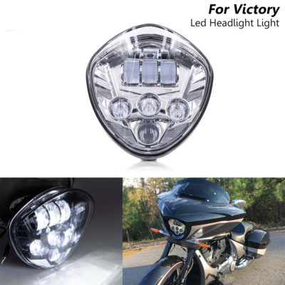 1x Led Chrome Motorcycle Headlight For Victory Cross Country Magnum ...