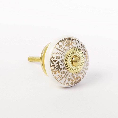 Pack of 6 Pcs Golden Handpainted Round Ceramic Knobs for Drawer and Cabinets | eBay