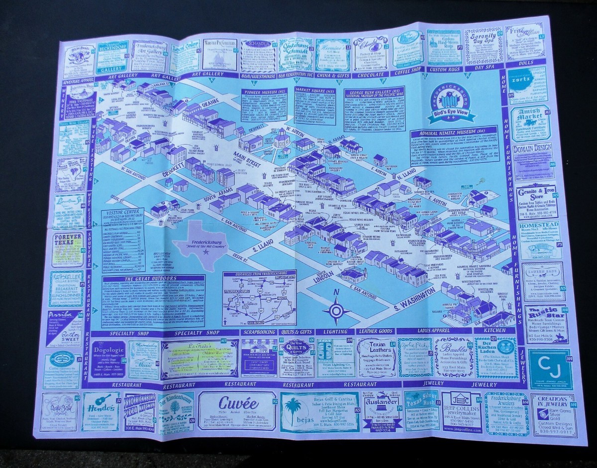 Road Map Of Downtown Fredericksburg Marktplatz | Fredericksburg, TX