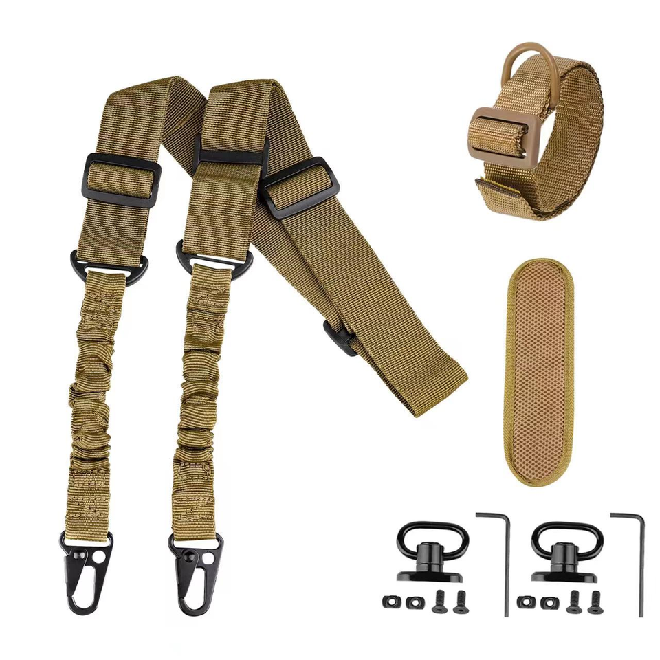 Tactical 2 Point Sling Strap Shoulder Padded /2Pcs M-LOK QD Swivel ...