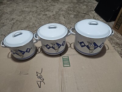 Pillsbury Doughboy Chef Style 6-PC Mini Stock Pot Set 2003 (Pans) Very ...