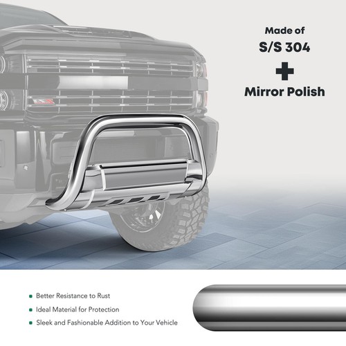 3" S/S Bull Bar Bumper Push Grille Guard for Chevy Silverado 1500 19-24 ...