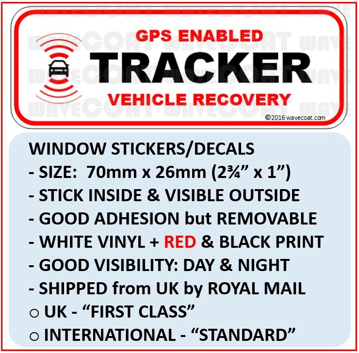 2 x WINDOW WARNING STICKERS INTERNAL GPS TRACKER OBD PORT DISABLED ...