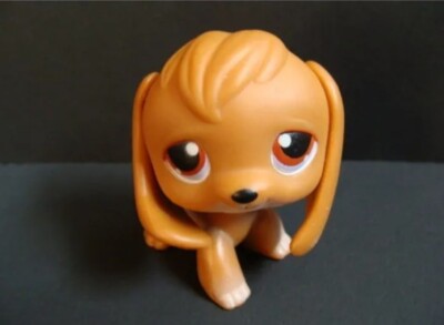 Littlest PET SHOP Beagle Dog 16 Brown Caramel Puppy Purple Red Eyes LPS ...