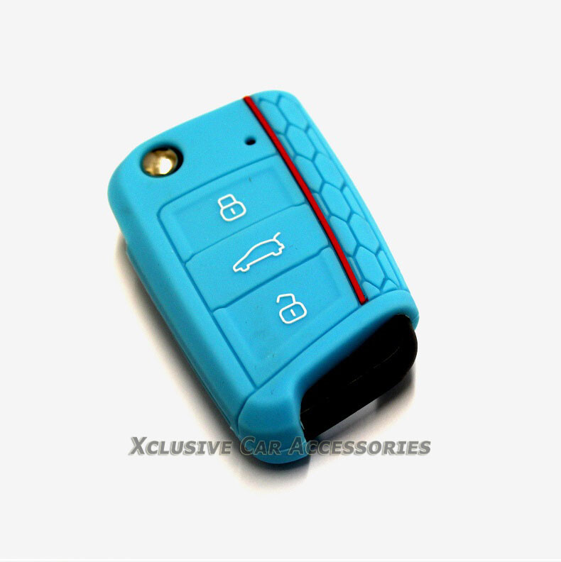 Key Cover For VW Seat Skoda 3 Button Flip Key Fob Case Hull Silicone ...