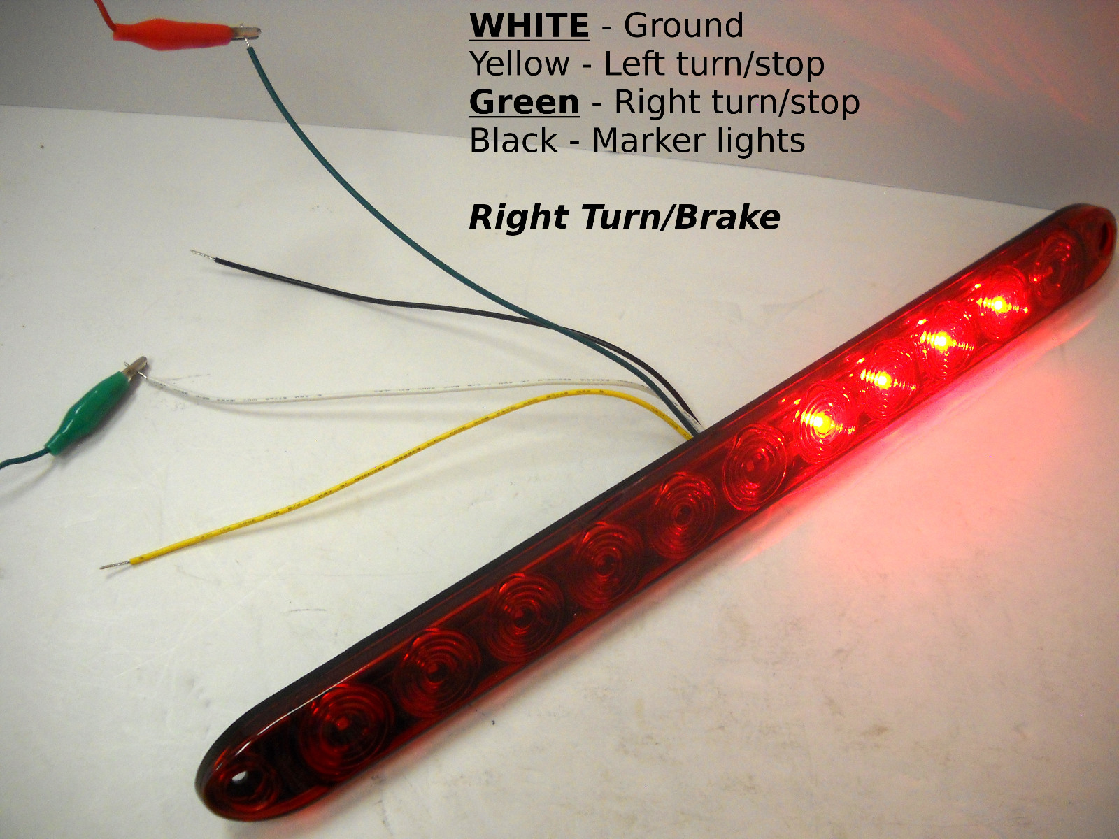 TecNiq Red HI Mount Center Brake Turn ID Bar 11 LED Light Trailer Truck ...