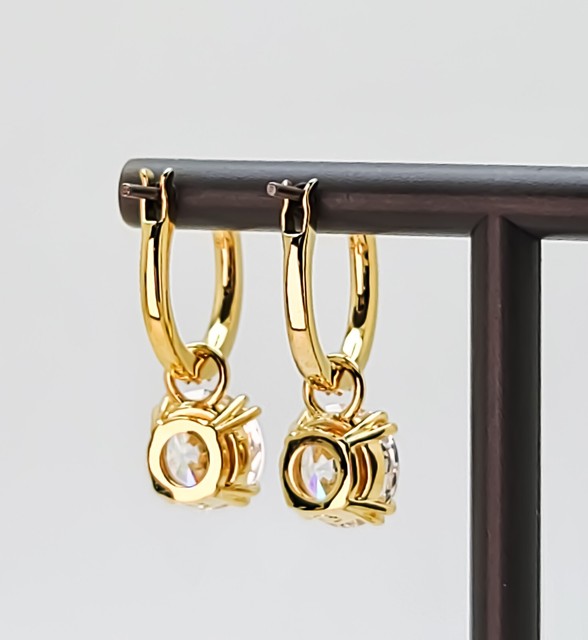 Swarovski Constella Drop Earrings Round Cut White Gold-Tone Plated ...