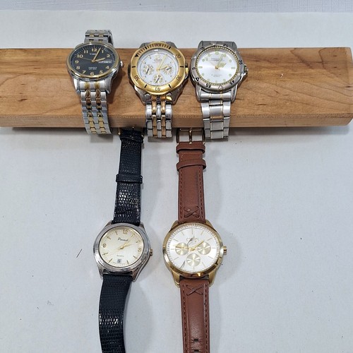 Lot of 5 Men’s Quartz Watches, Guess Chronograph, Timex Indiglo ...