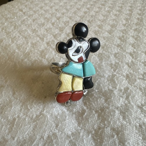 Vintage Mary Ann Poncho Zuni Sterling Silver & Turquoise Mickey Mouse ...