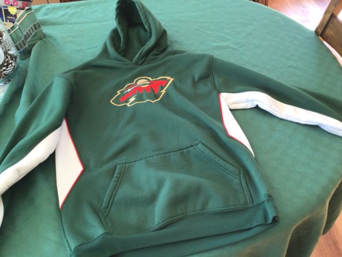 Minnesota Wild Primary Logo pullover 38/48 M adult stitching green | eBay