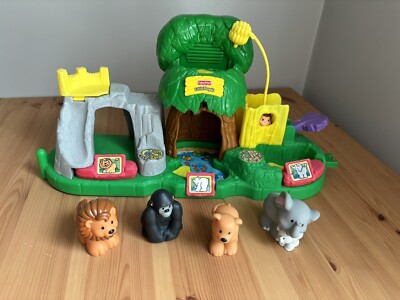 Fisher Price Little People Zoo Playset Jungle Stage W/ Sounds & Figures ...