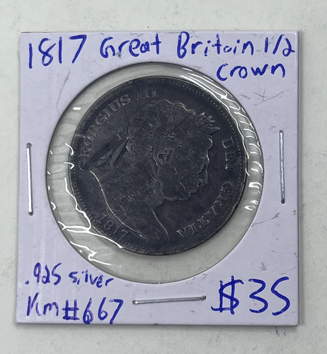 1817 Great Britain 1/2 Crown .925 Silver KM#667 | eBay