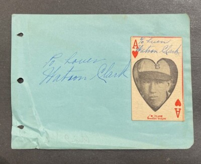 WATTY CLARK Autographed Signed Album Page MLBB 1924-1937 Died-1972 | eBay