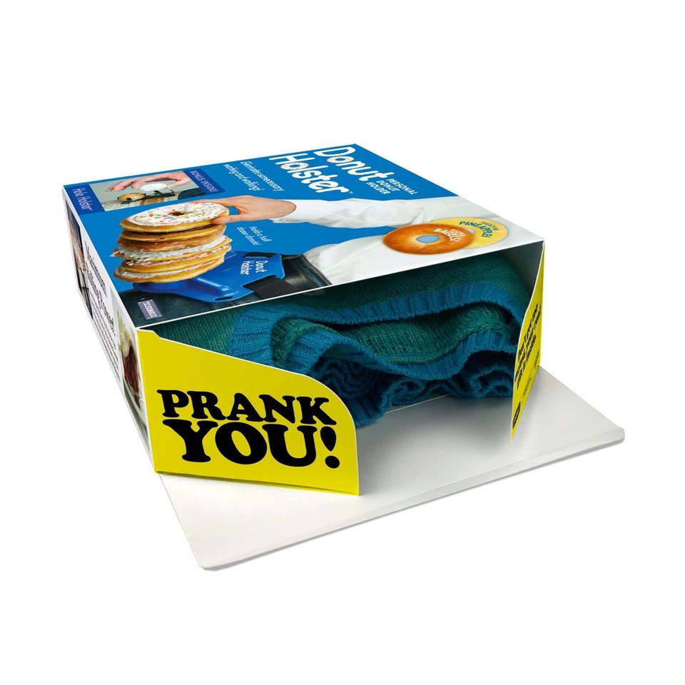 DONUT HOLSTER fake Gag Funny PARODY Joke Gift Prank Box retirement ...