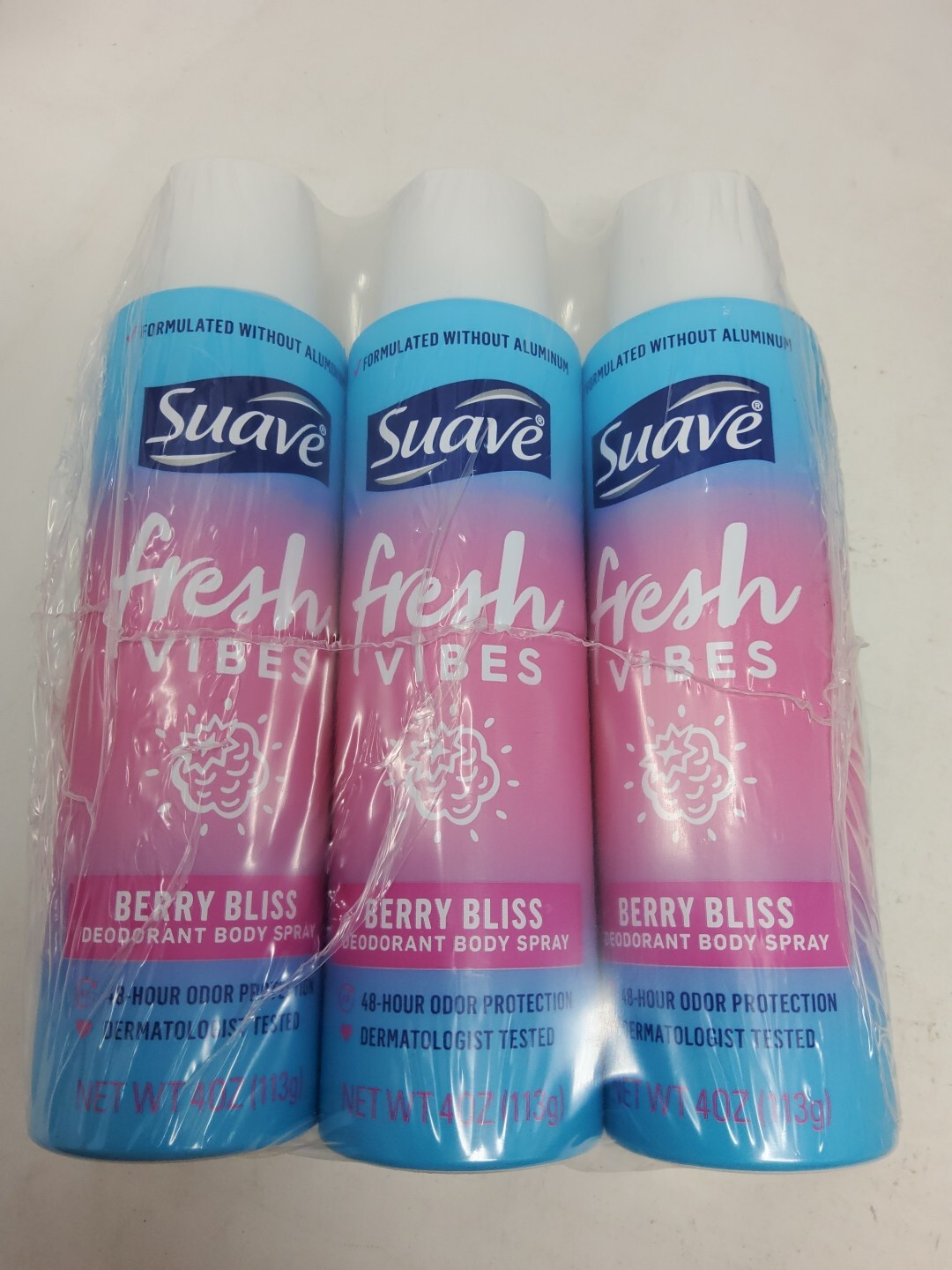 Suave Fresh Vibes Deodorant Body Spray Unisex Lot Of 3 Berry Bliss | eBay