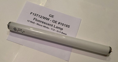 GE F15T12/WW Fluorescent Lamp (GE #10185) 15 Watt - Warm White - T12 ...