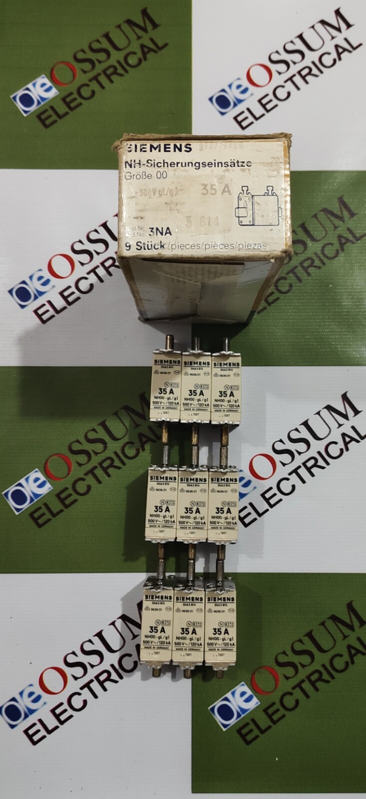 SIEMENS 3NA3814 (500V M00x35) 35A NH FUSES - LOT OF 9PCS FREE FAST ...